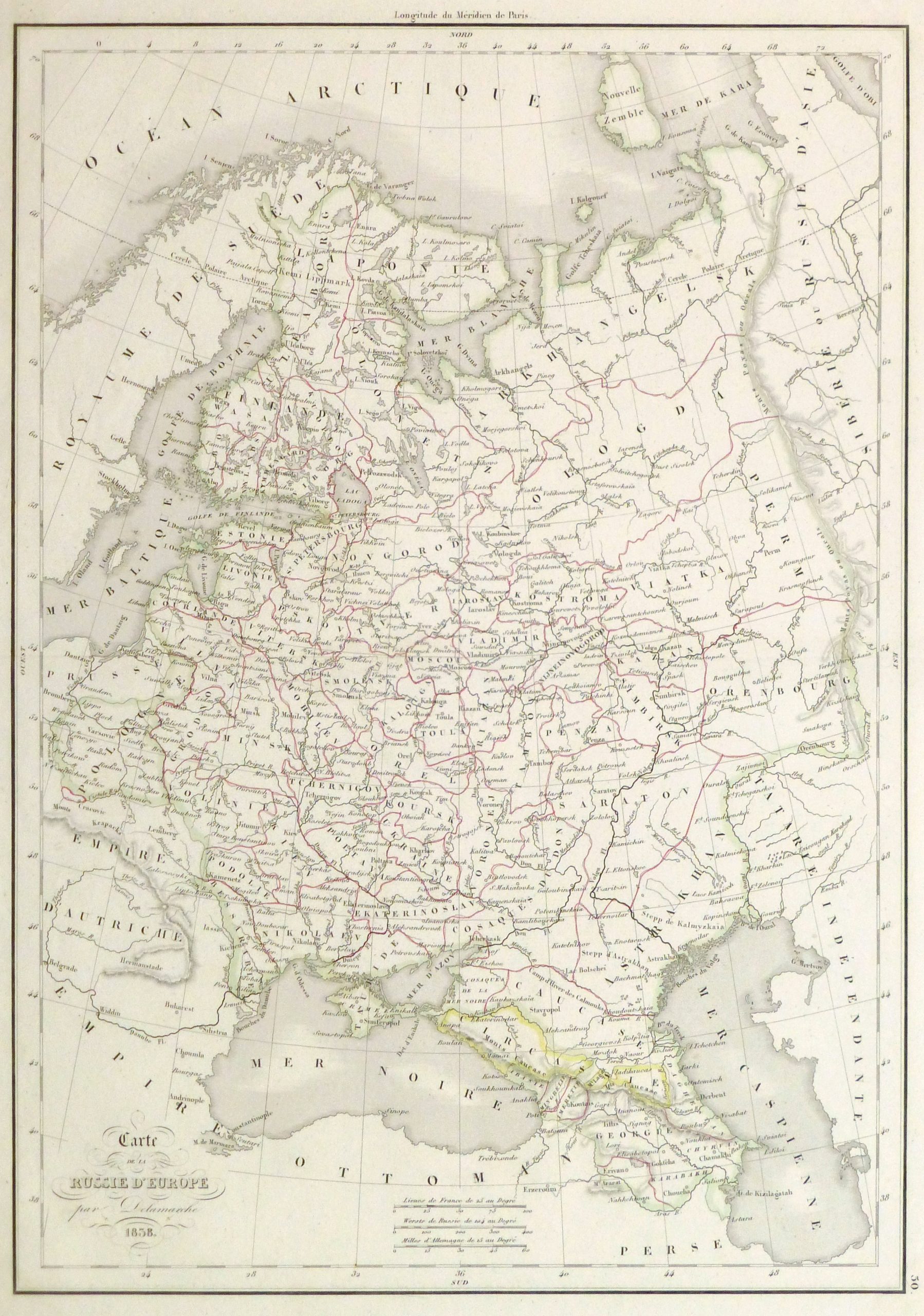 Russia Map, 1838 - Original Art, Antique Maps & Prints