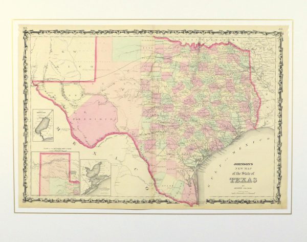 Map of Texas, 1862 - Original Art, Antique Maps & Prints