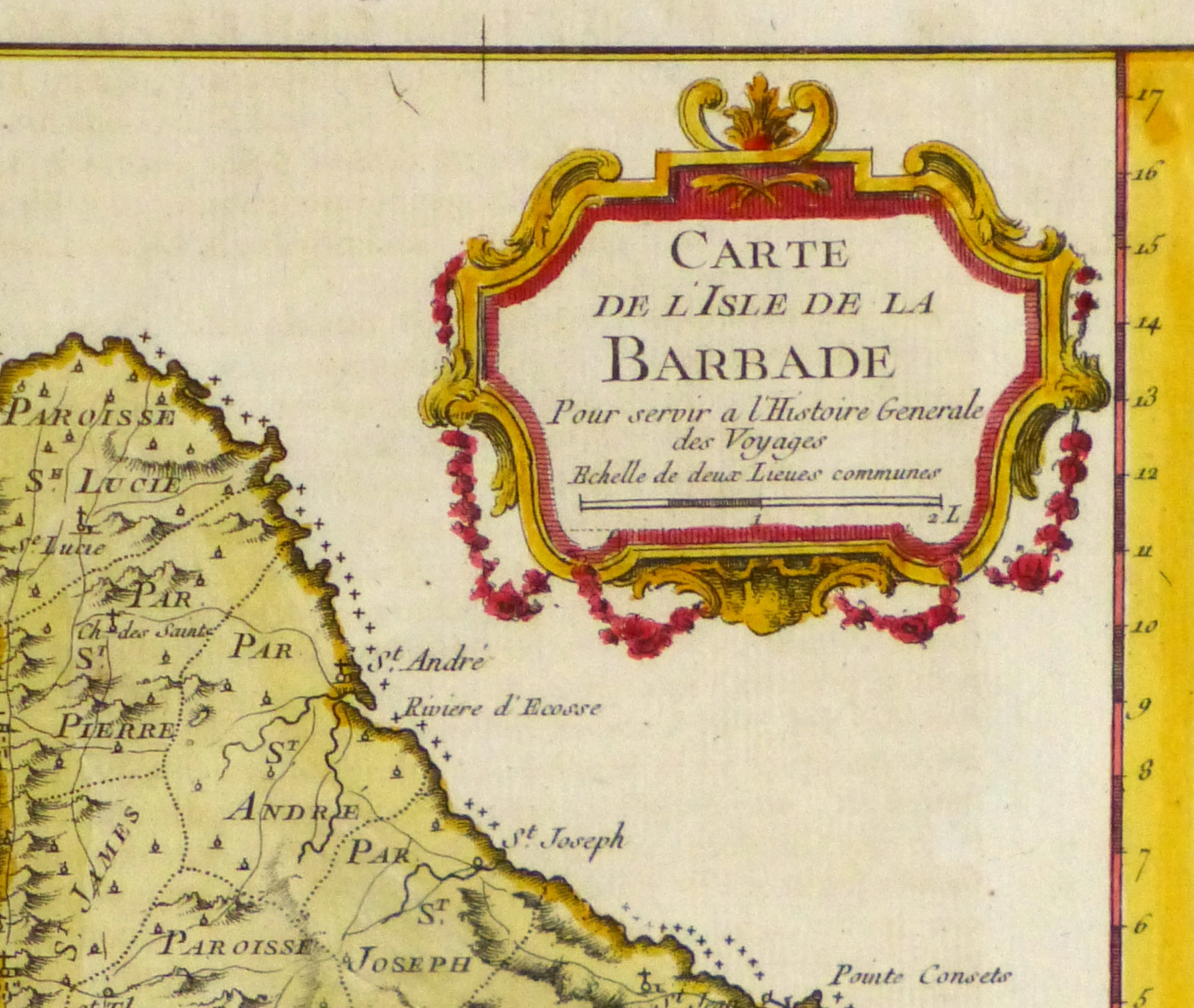 Map of Barbados, 1758 - Original Art, Antique Maps & Prints