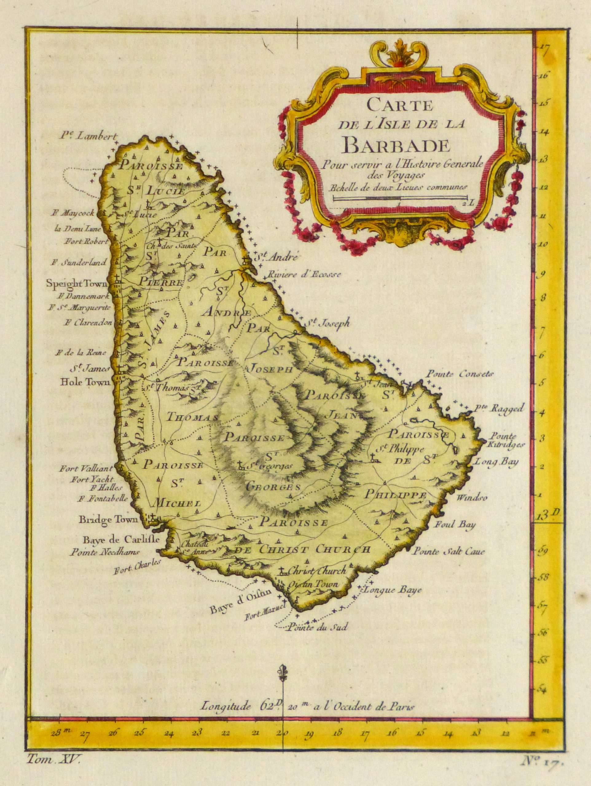 Map of Barbados, 1758 - Original Art, Antique Maps & Prints