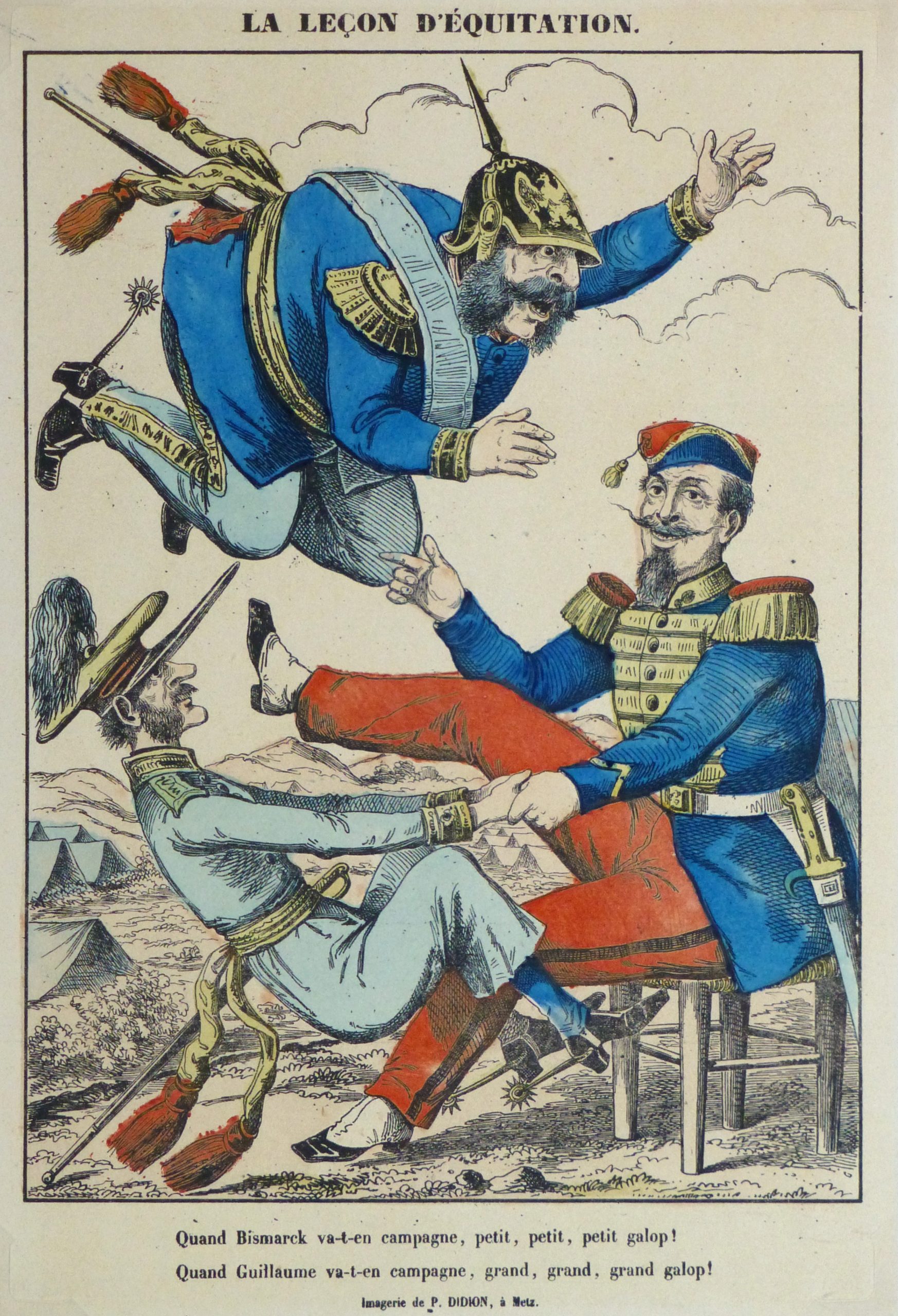 French Political Satire - Riding Lessons, Circa 1890