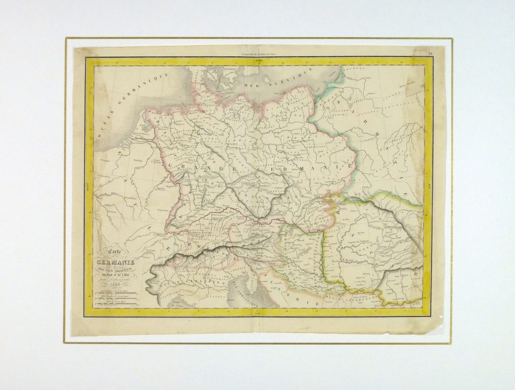 Ancient Germany Map, 1838 - Original Art, Antique Maps & Prints
