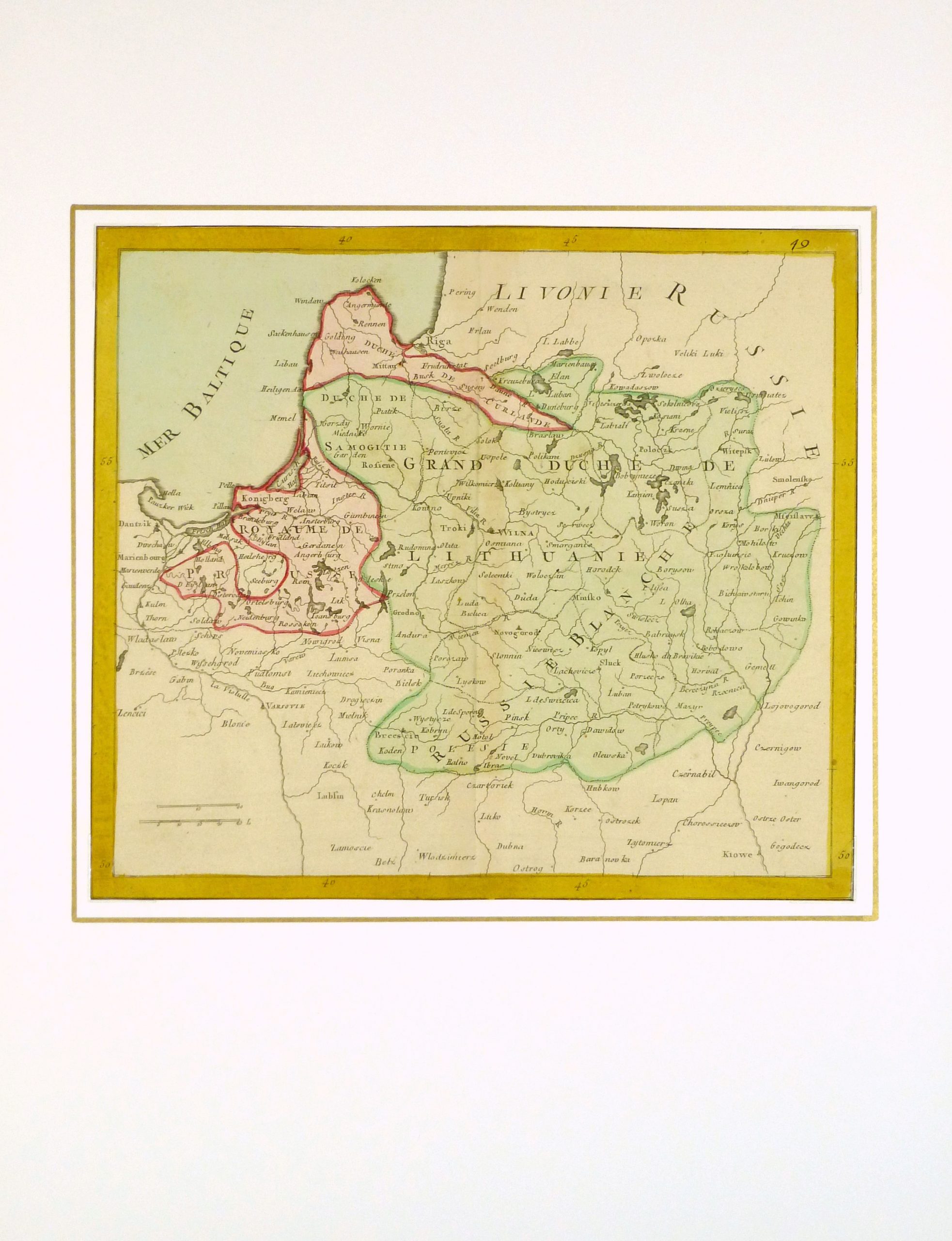 Lithuania Map, Circa 1770 - Original Art, Antique Maps & Prints