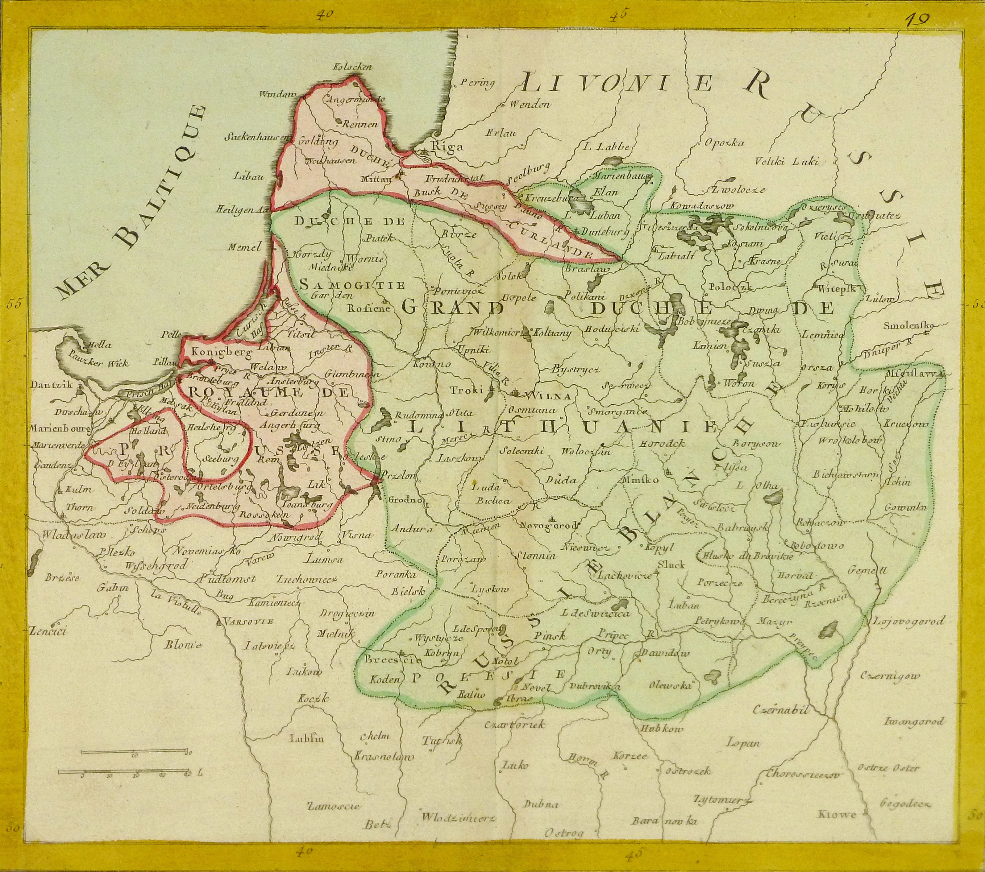 Lithuania Map, Circa 1770 - Original Art, Antique Maps & Prints
