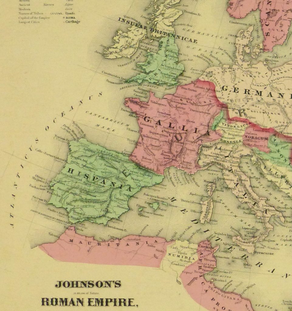 Roman Empire Map, 1868