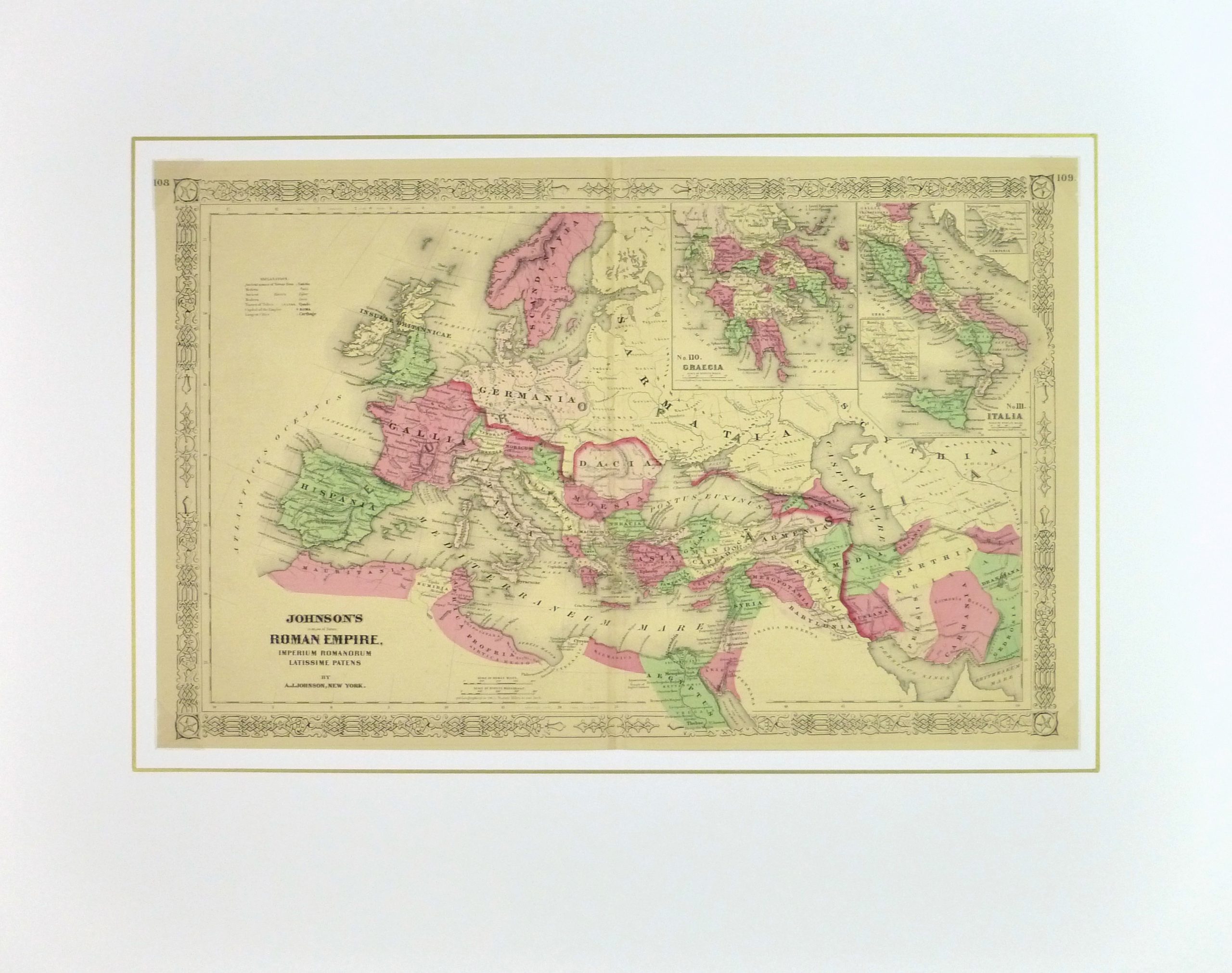Roman Empire Map, 1868