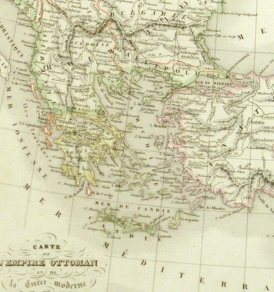 Vintage Ottoman Empire Map, 1845 - Original Art, Antique Maps & Prints