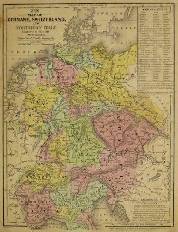 Map Germany & Switzerland, 1840 - Original Art, Antique Maps & Prints