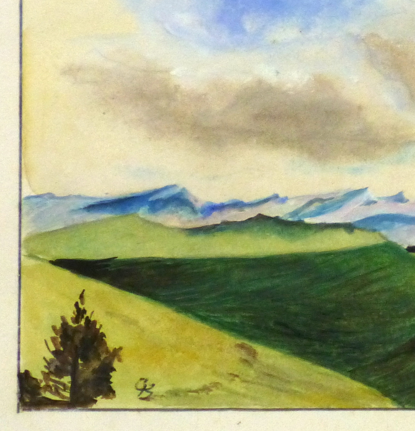 Watercolor Landscape - Mountain Overlook, 1980's - Original Art ...
