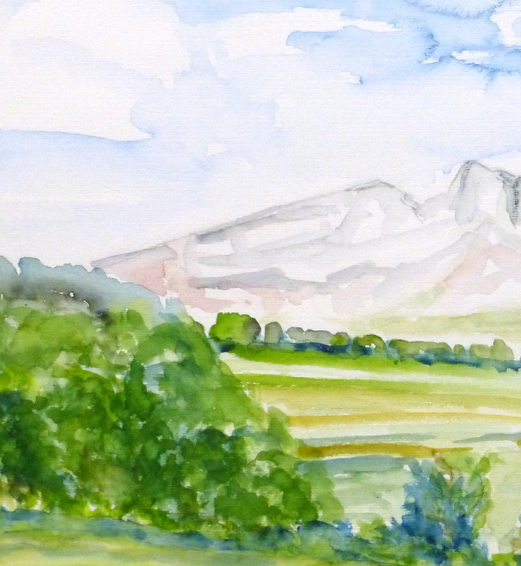 Watercolor Landscape - Provence France, 1982 - Original Art, Antique ...