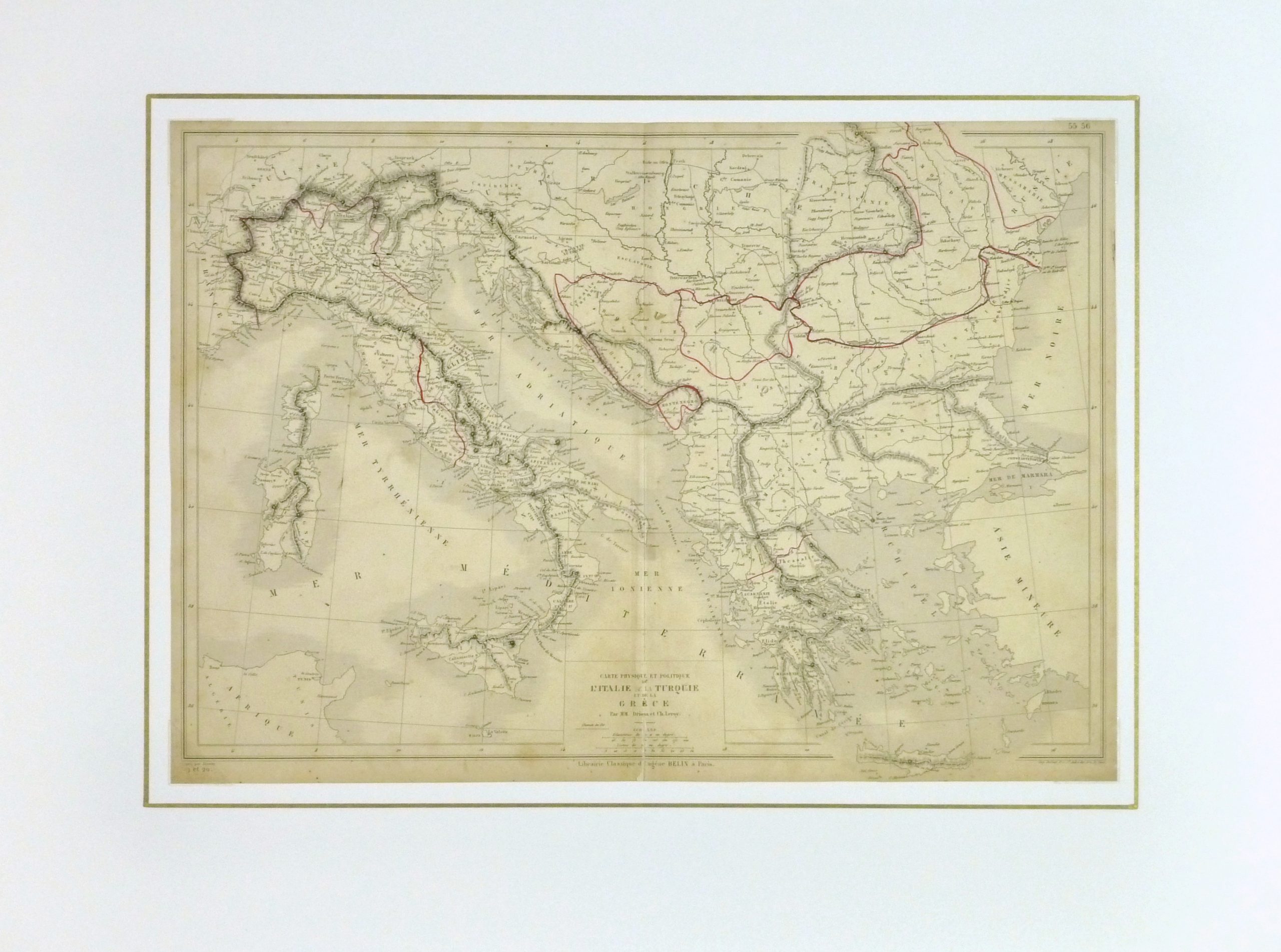 Southern Europe Map, 1884 - Original Art, Antique Maps & Prints