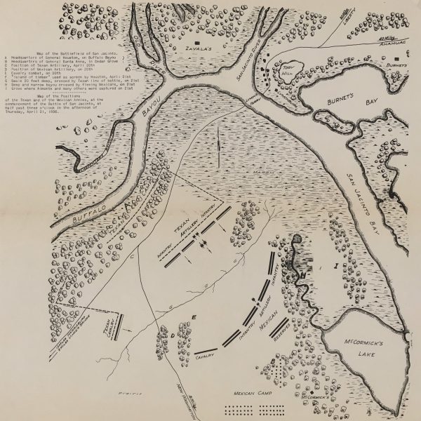 Battle of San Jacinto, Texas Revolution Military Map, 1938 - Original ...