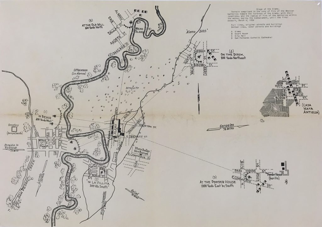 The Siege of the Alamo, Texas Revolution Military Map, 1938 - Original ...
