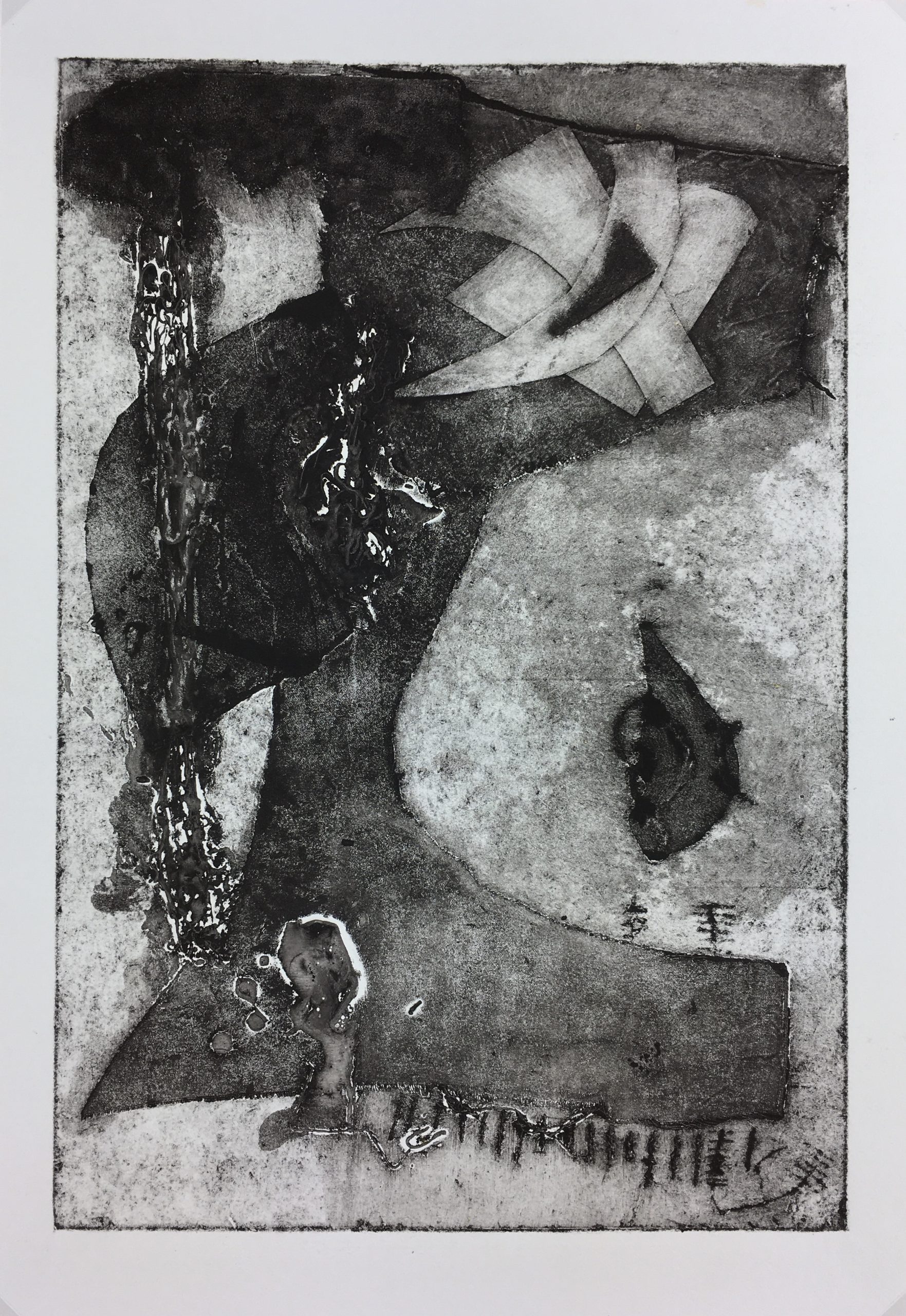 Black & White Modern Original Art - Abstract, Kisime Varner, c.1990 ...