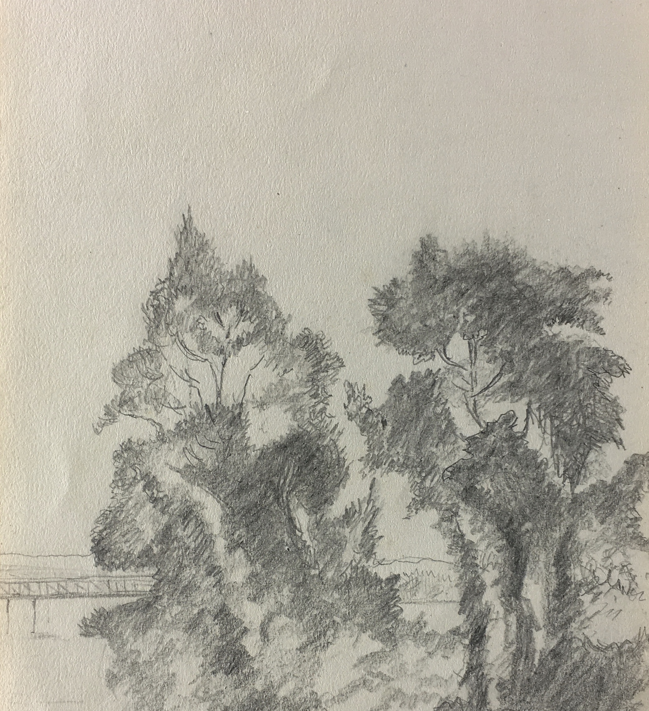 Nature Drawings Original Art - French Landscape, G Jessing, 1918 ...