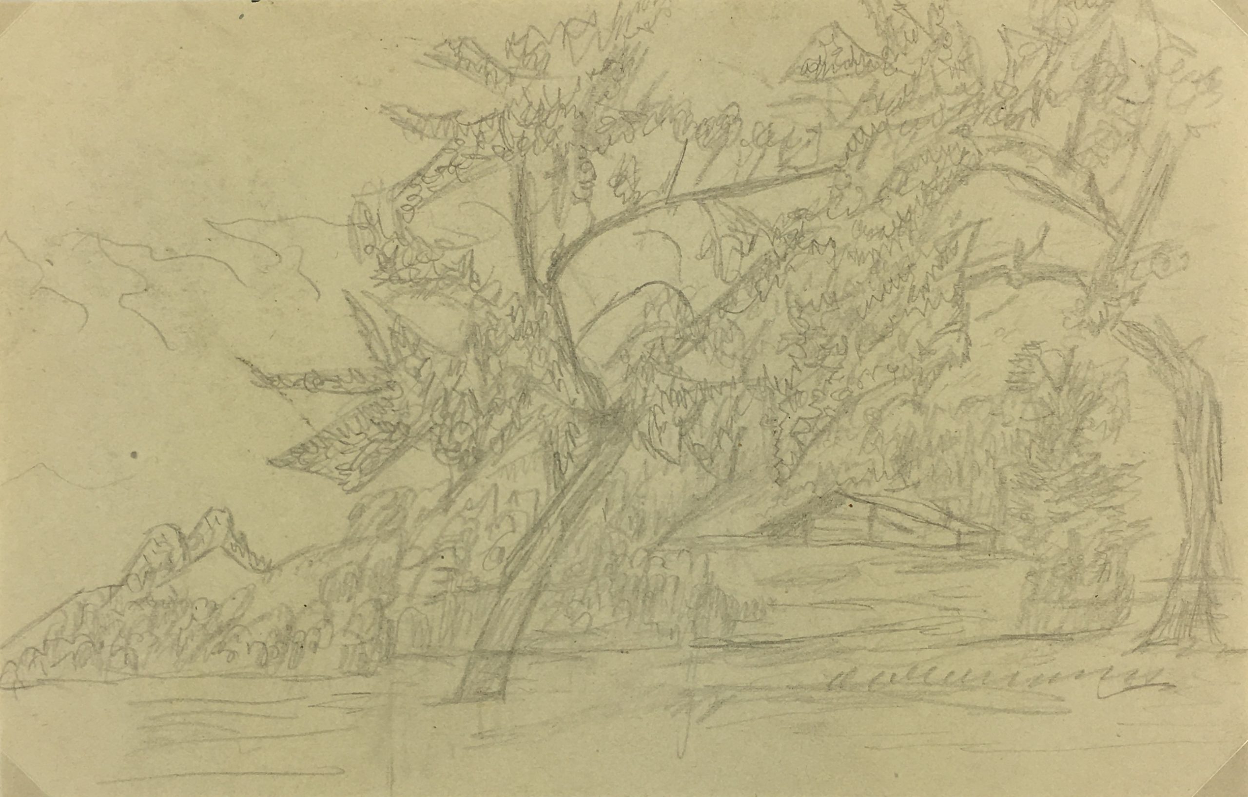 Nature Drawings Original Art - Landscape, (French), c.1930 - Original ...