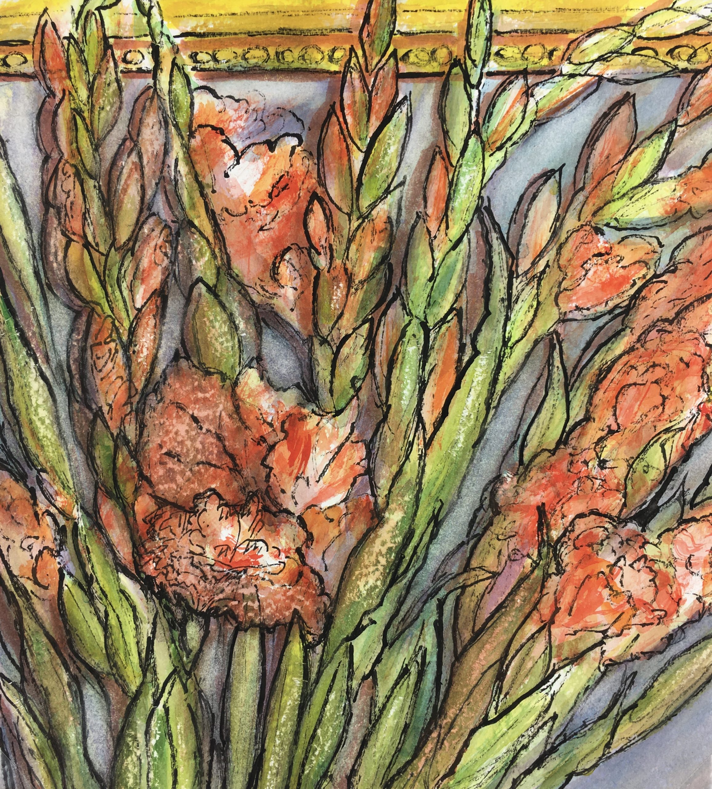 Flowers & Plants Original Art - Red, Fischer, c.1960 - Original Art ...