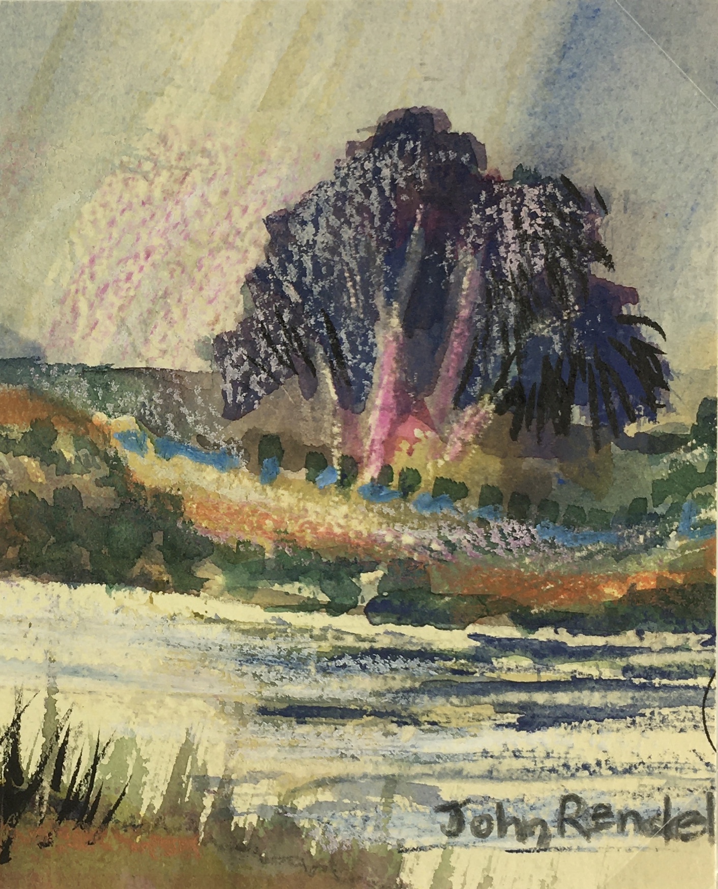 France Original Art - Landscape, John Rendell, c.1980 - Original Art ...