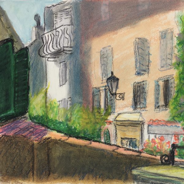 Provence, France Original Art - Pastel, French - Terrace View, 1980s ...