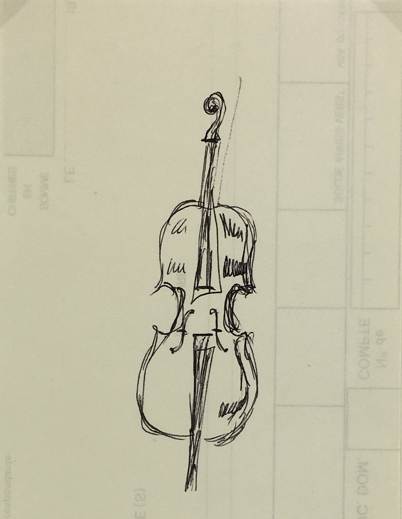Cello Pencil Drawing