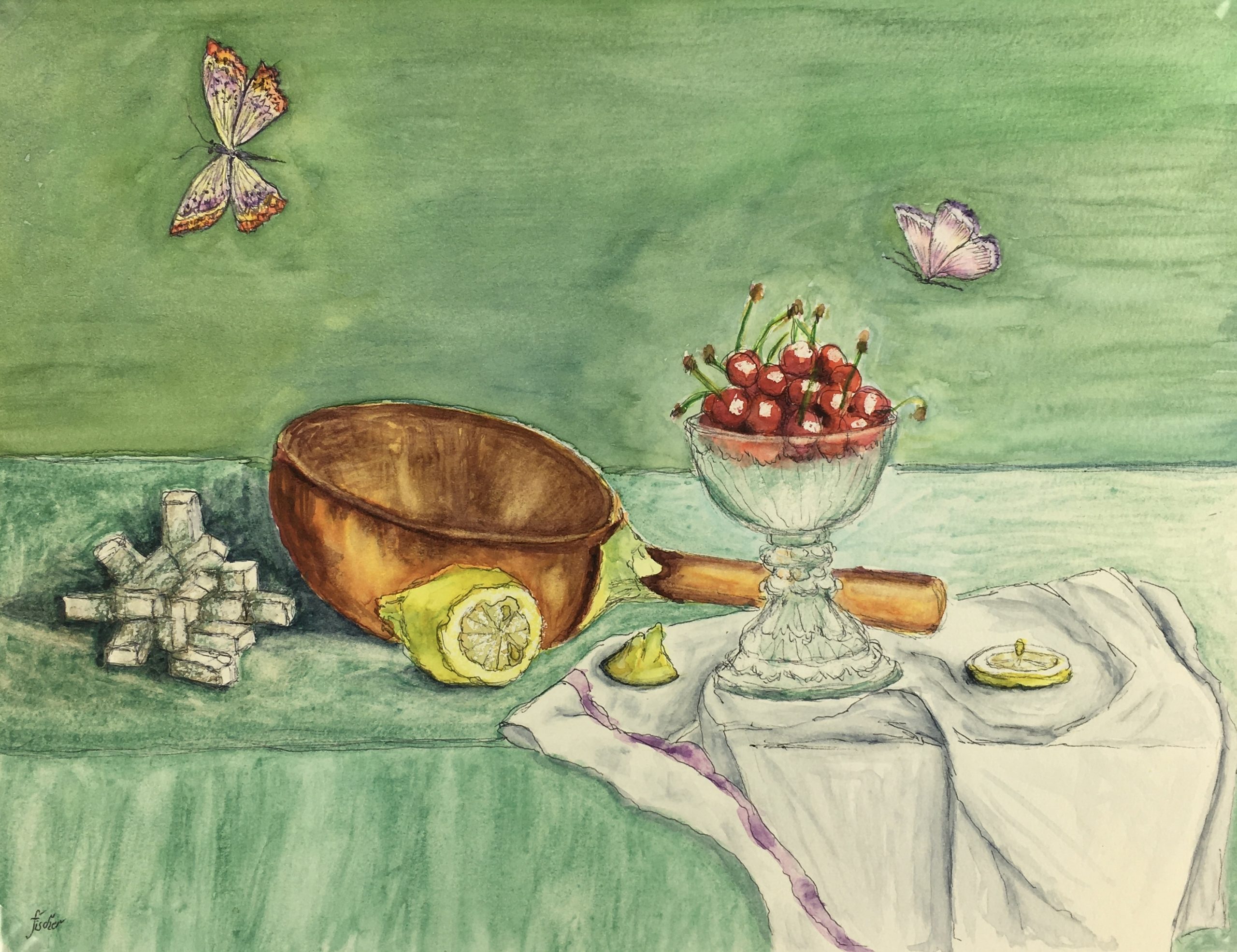 Still Life Original Art - Wishing Well, Fischer, c.1960 - Original Art ...