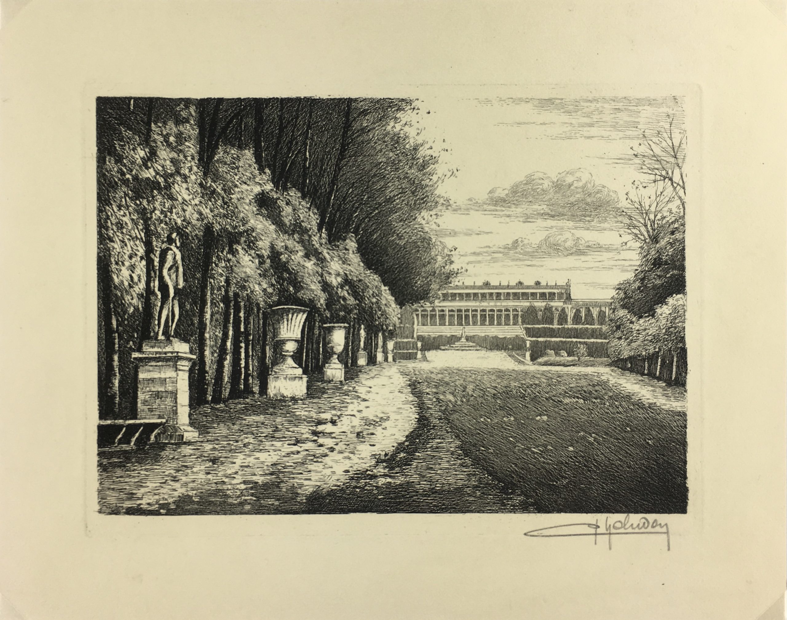 Engravings & Etchings Original Art - Trianon Gardens, Habridon, C.1900 ...