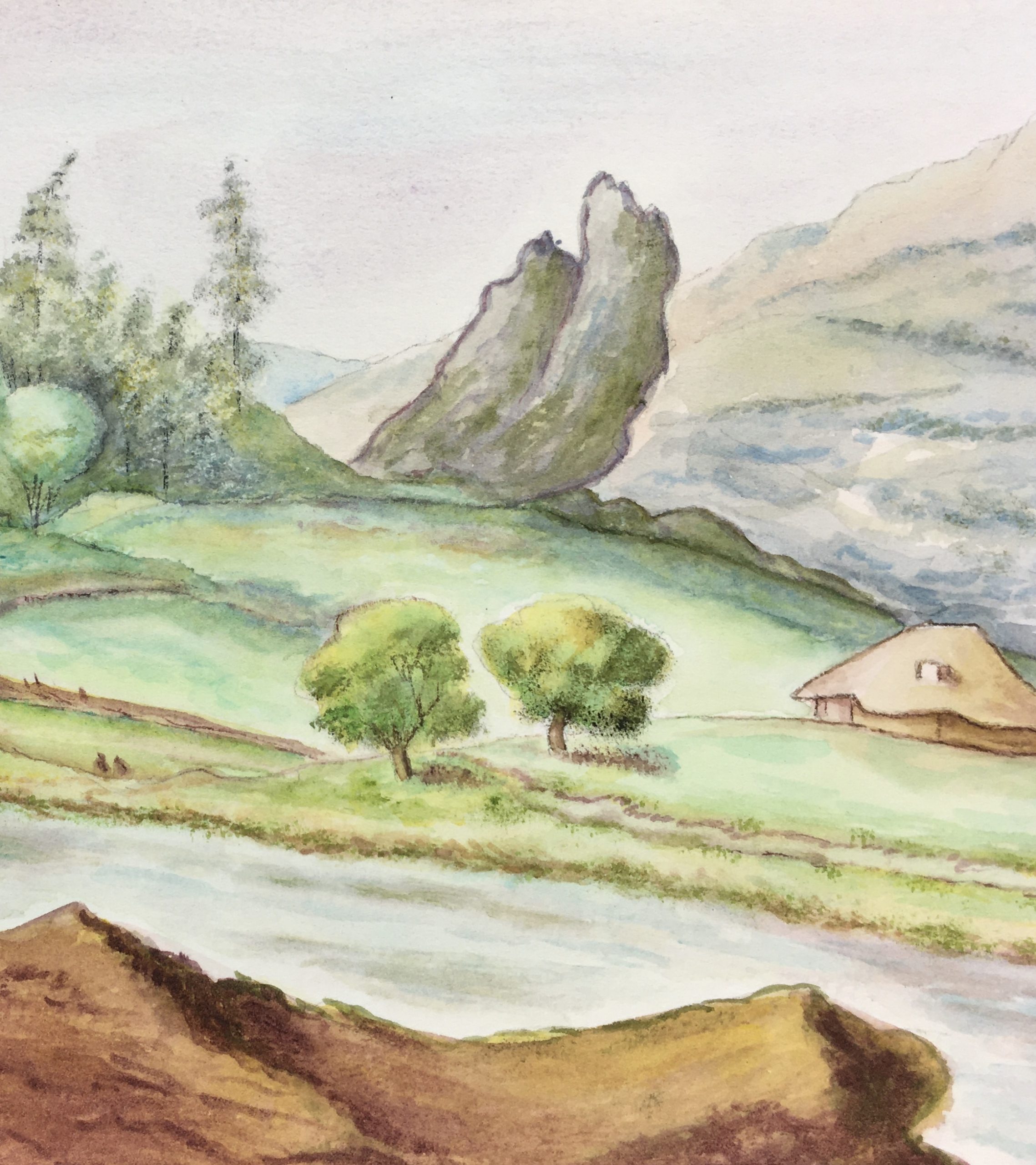 Landscapes Original Art - Landscape, Fischer, c.1960 - Original Art ...