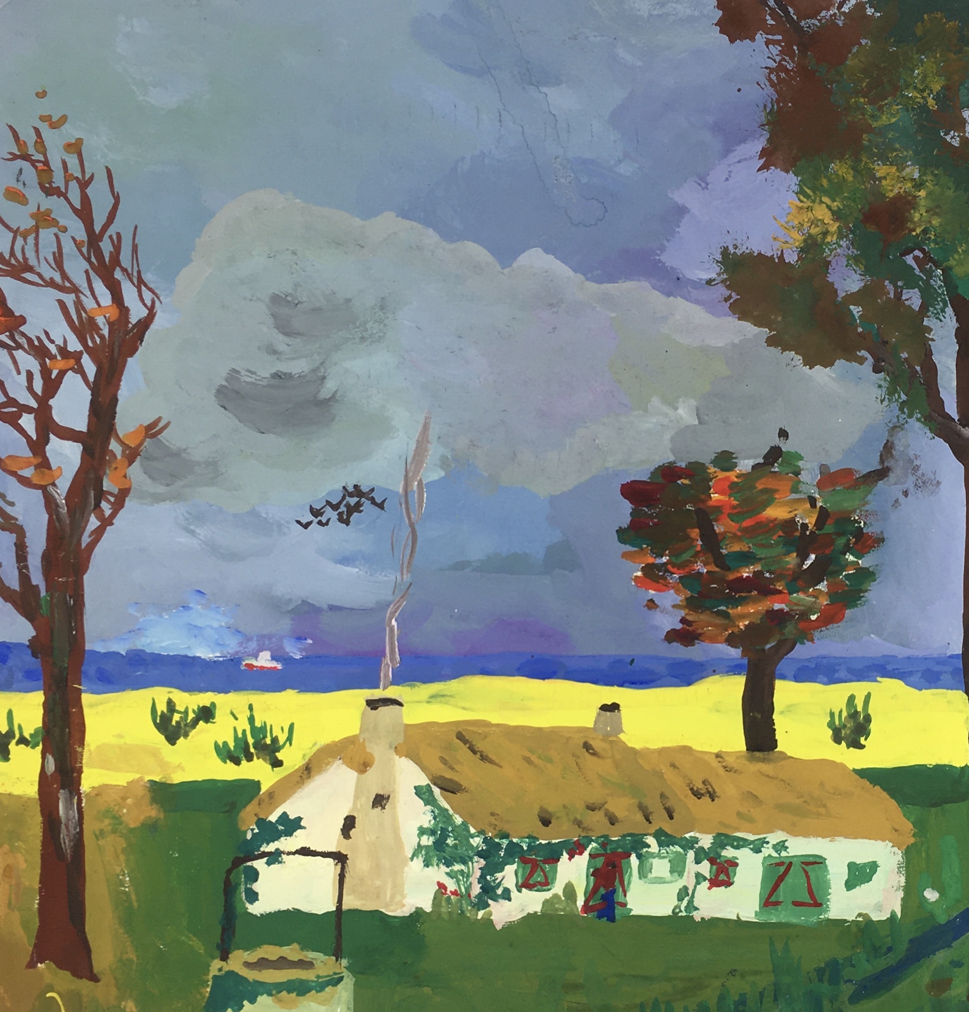 Country Landscapes Original Art - Autumn Landscape, C.1960 - Original ...