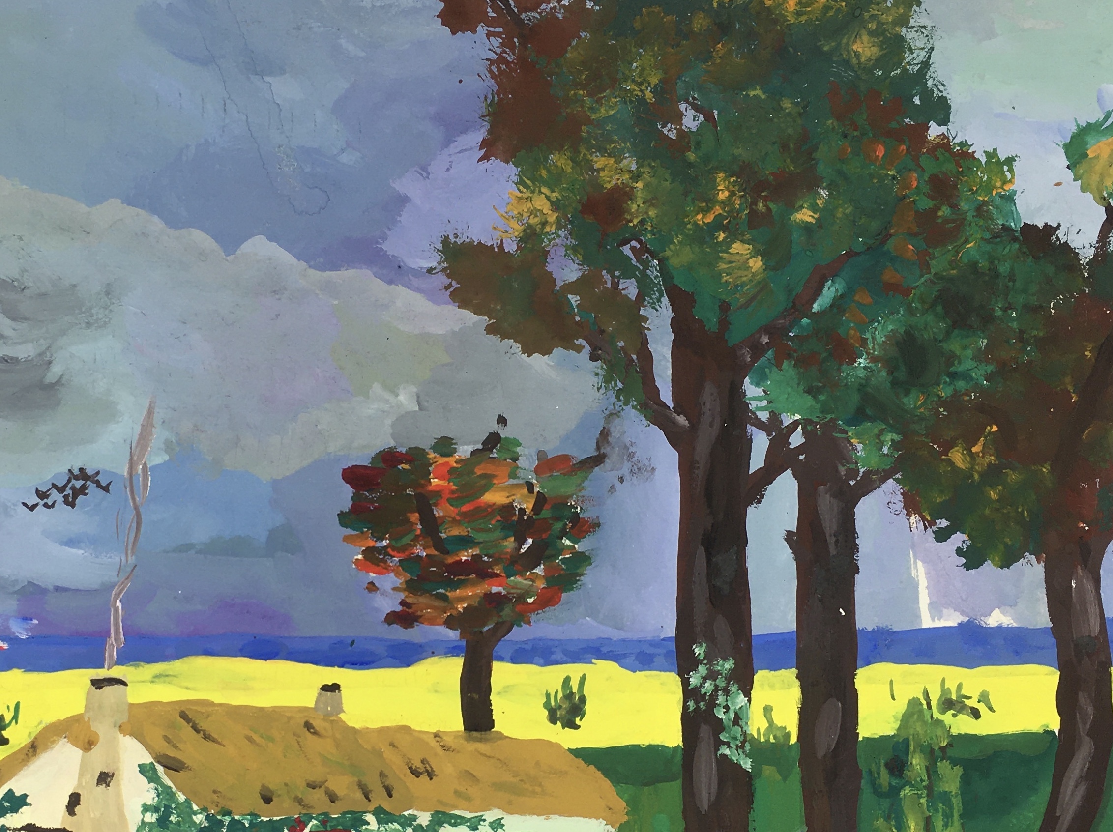Country Landscapes Original Art - Autumn Landscape, C.1960 - Original ...