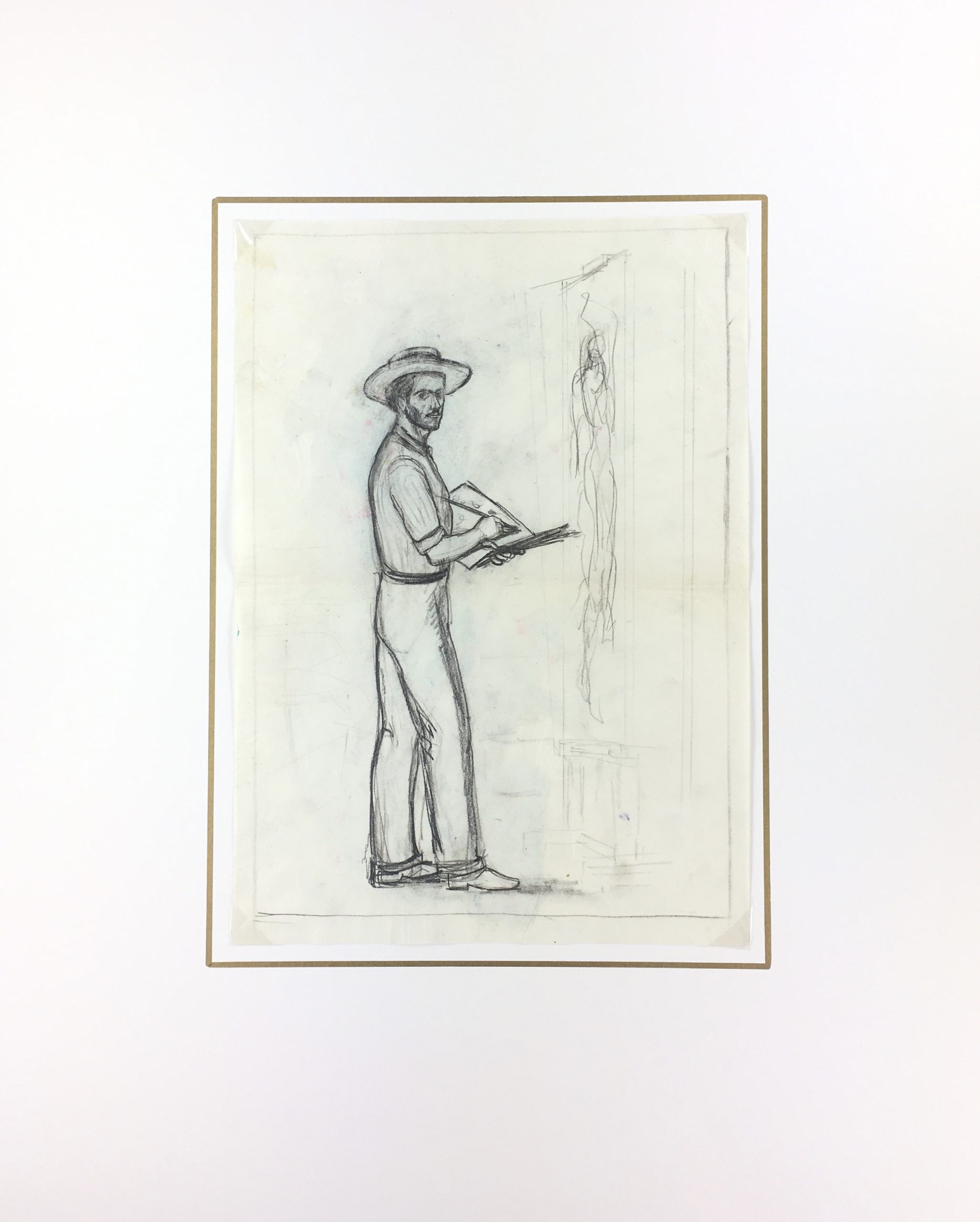Portraits Original Art - Artist Self Portrait, Albert Viale, C.1930 ...
