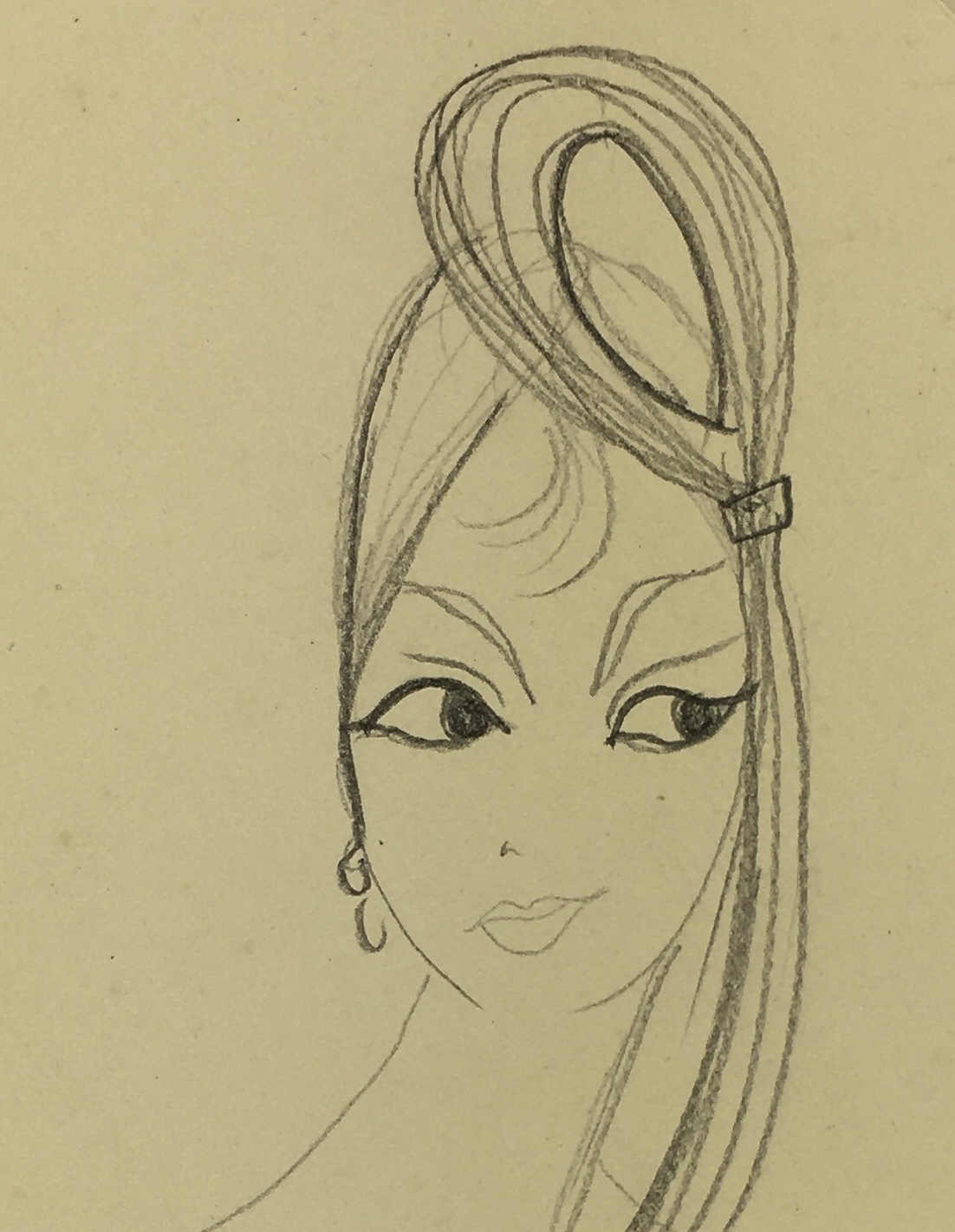 Portraits Original Art - French Hairstyle, C.1960 - Original Art ...