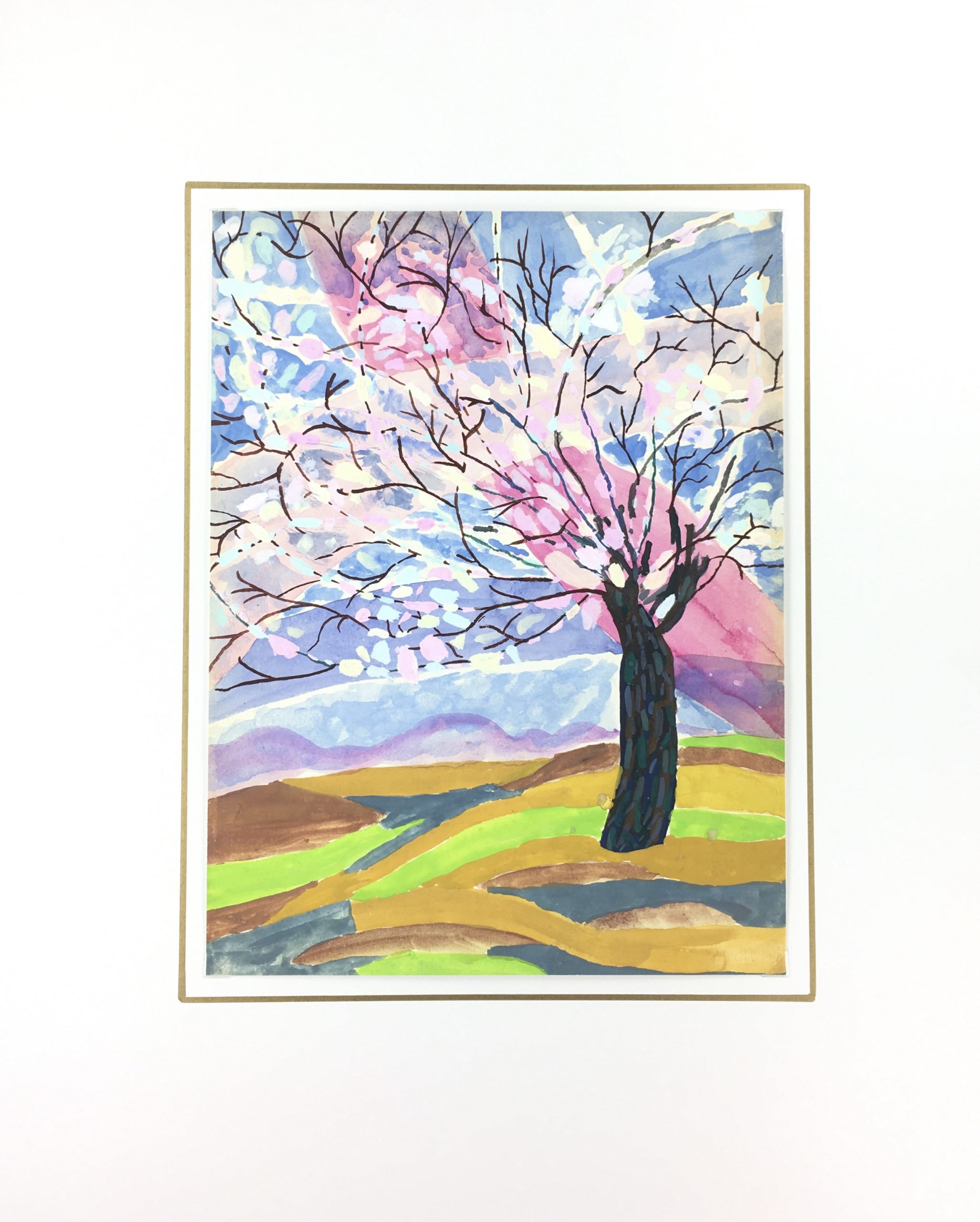 Trees Original Art - Modern Landscape, C.1960 - Original Art, Antique ...