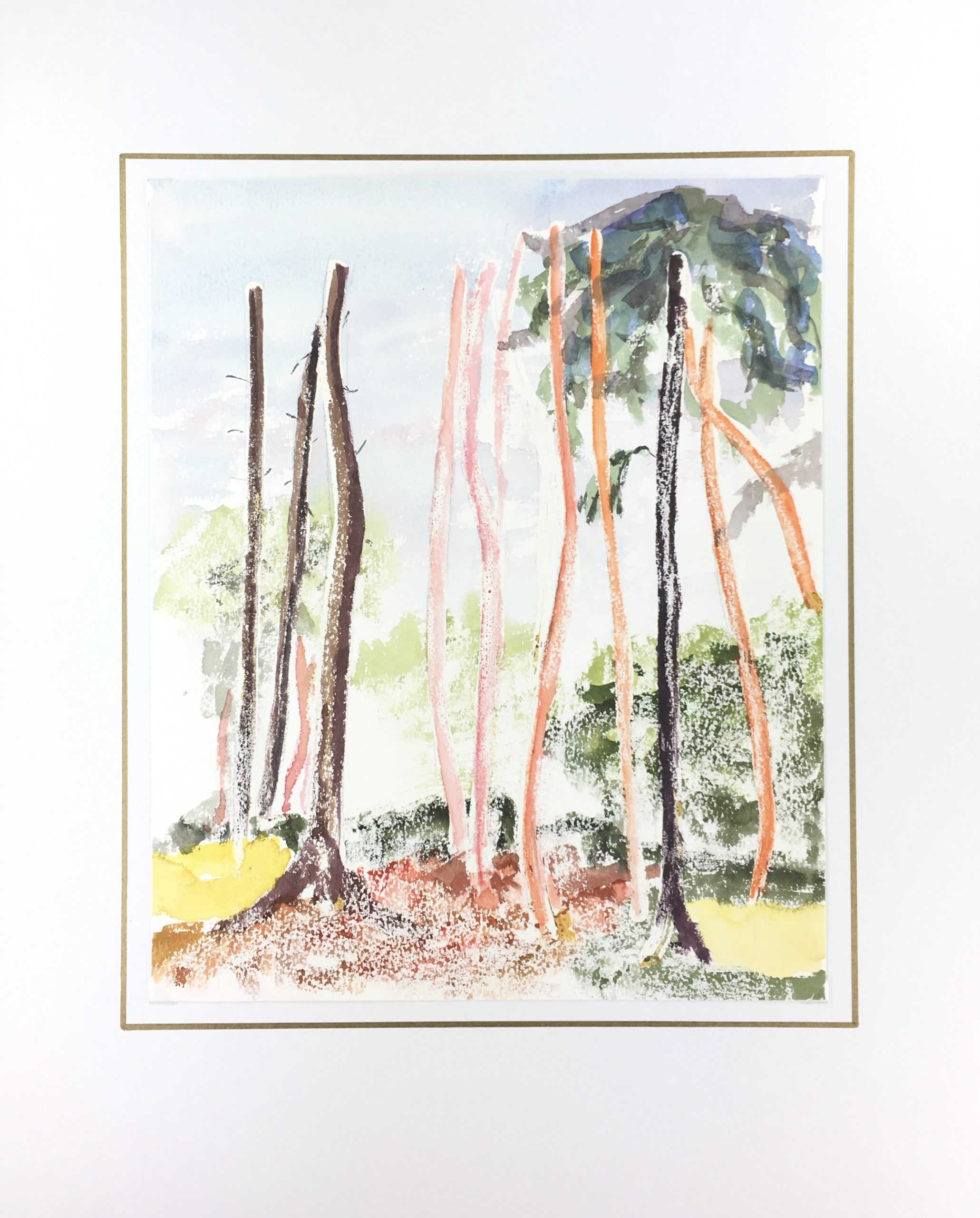 Trees Original Art - Watercolor - Colored Treescape, C.1970 - Original ...