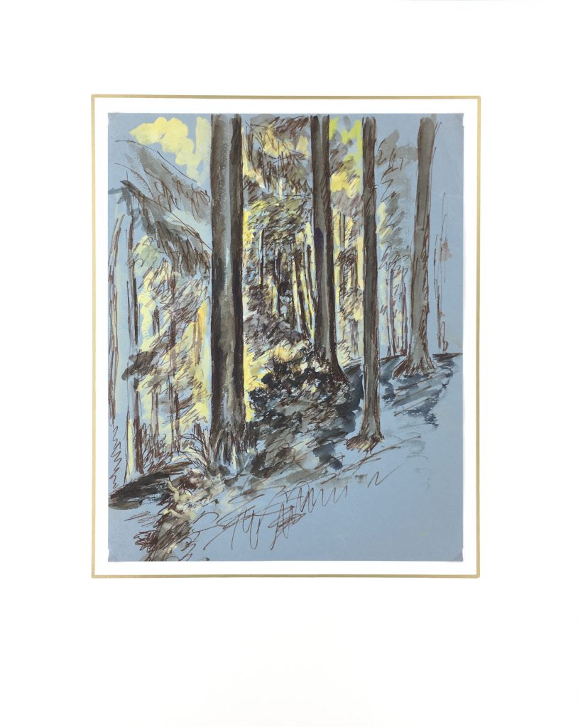 Trees Original Art - Oil Pastel - Forest, 1990 - Original Art, Antique ...