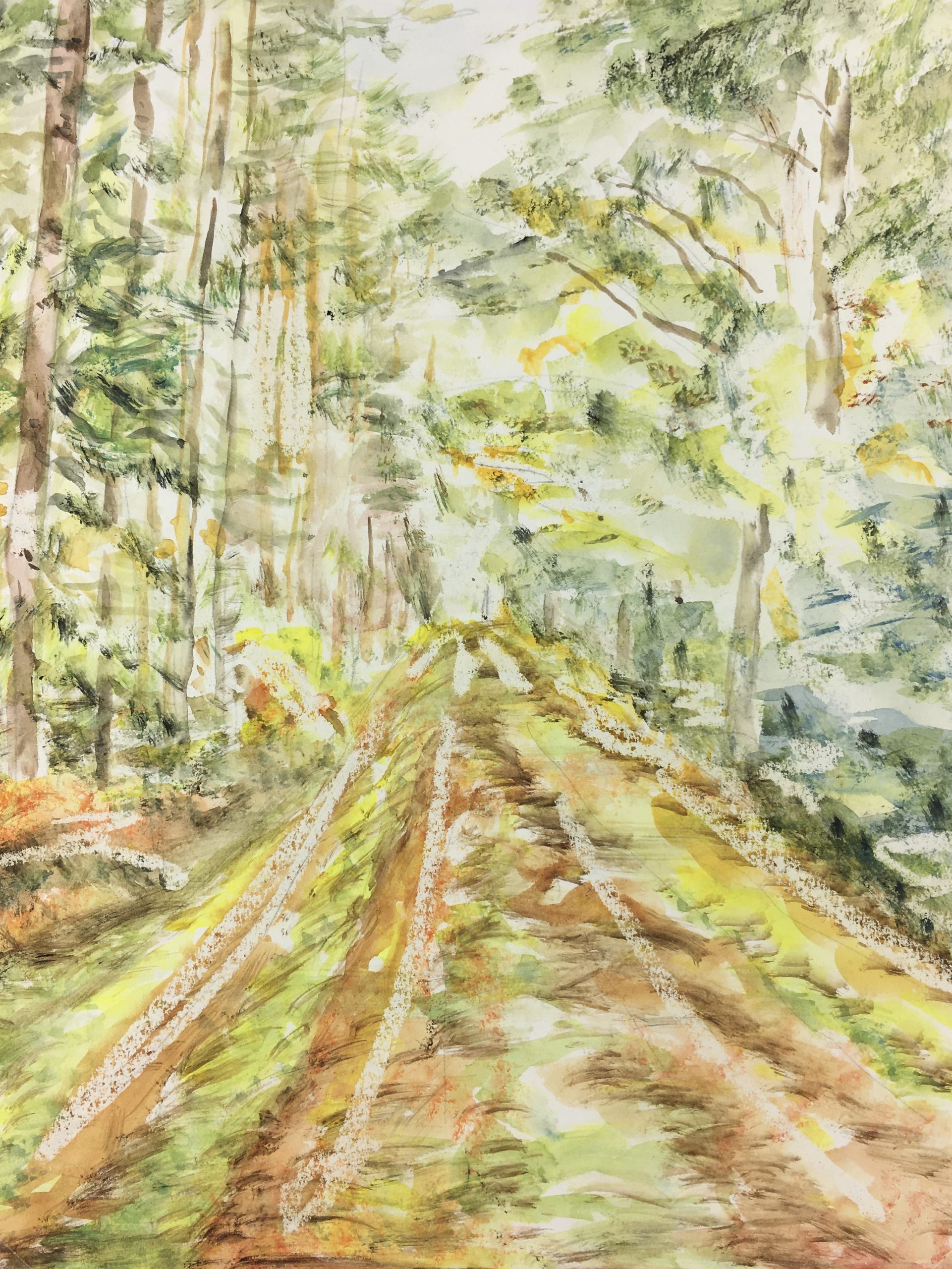 Trees Original Art - Forest Path, C.1960 - Original Art, Antique Maps ...