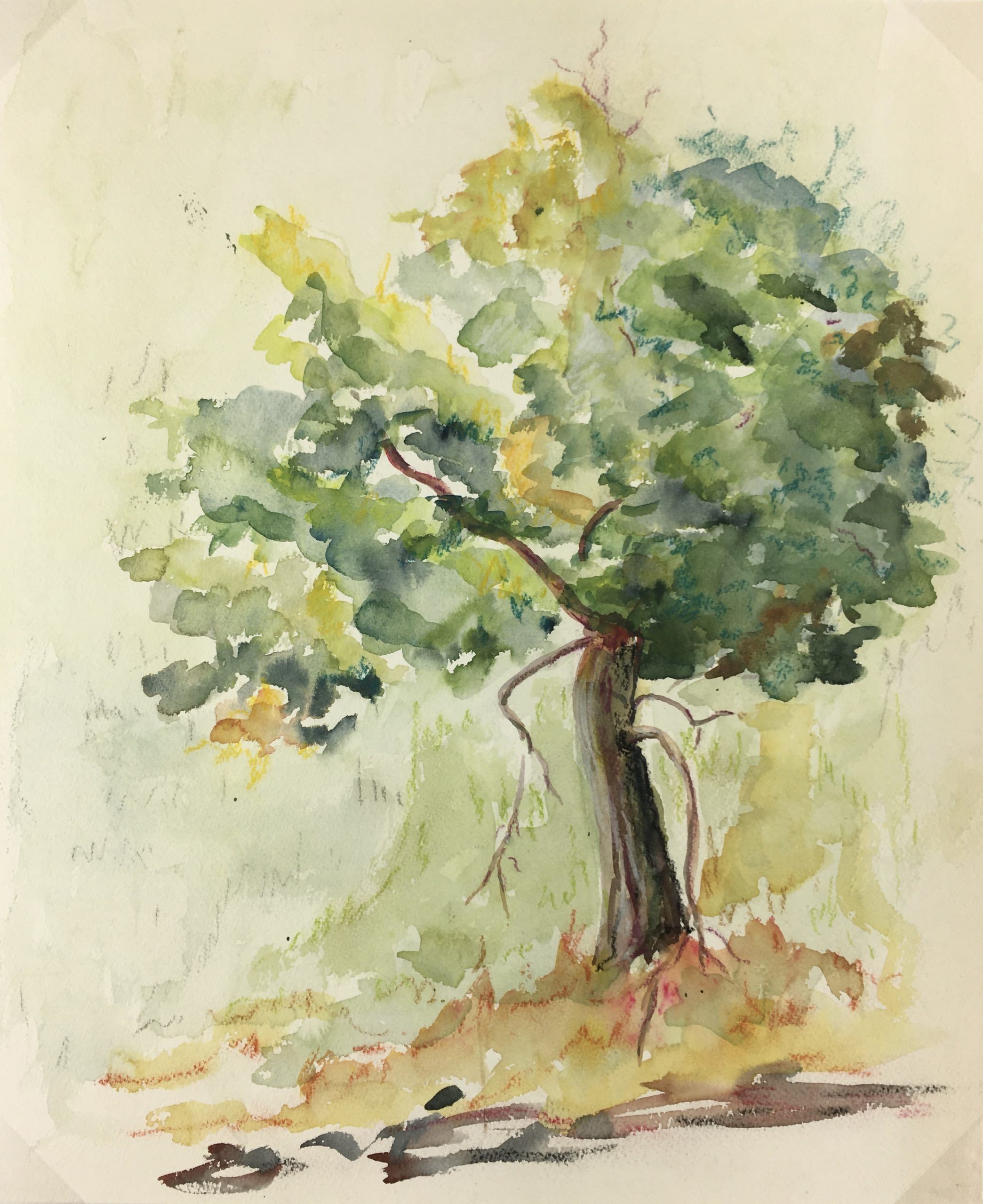 Trees Original Art - Landscape, C.1960 - Original Art, Antique Maps ...