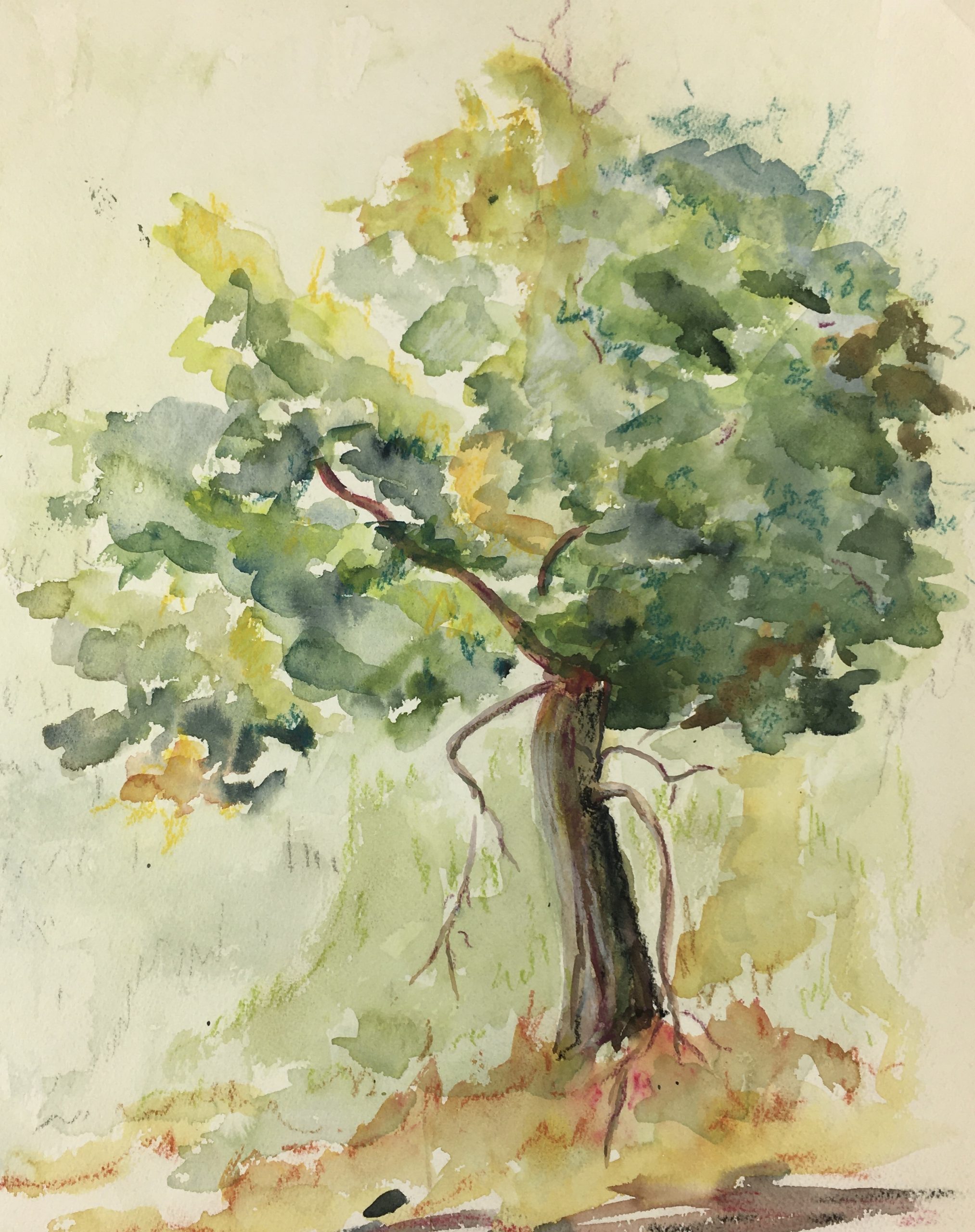 Trees Original Art - Landscape, C.1960 - Original Art, Antique Maps ...