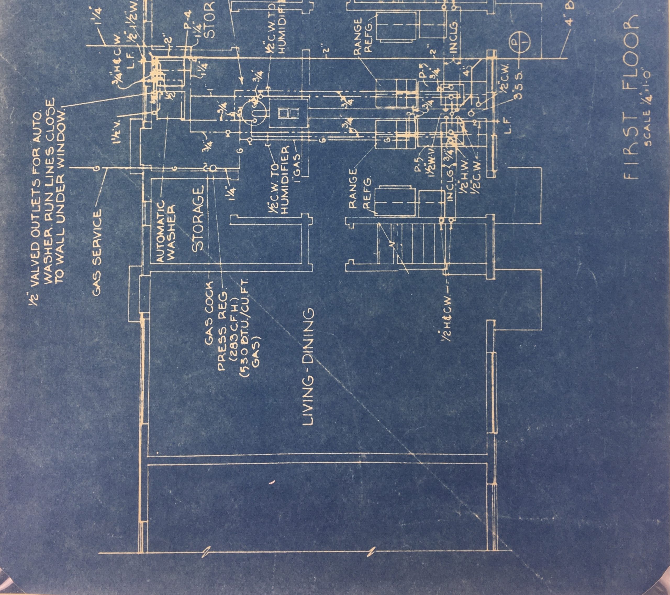 Technical Drawing Original Art - Living Quarters, USACE, 1950 ...