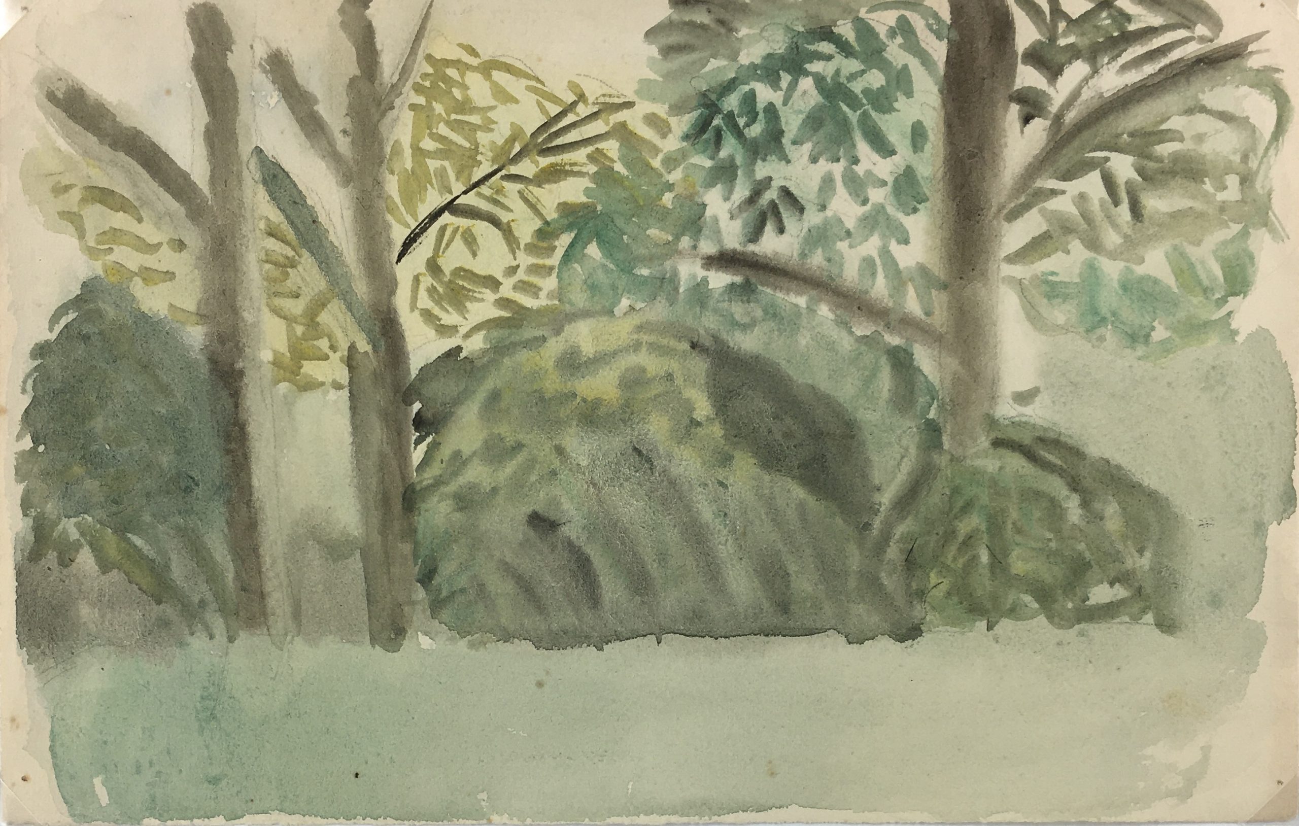 Trees Original Art - Tree Abstract, Watercolor, c.1950 - Original Art ...