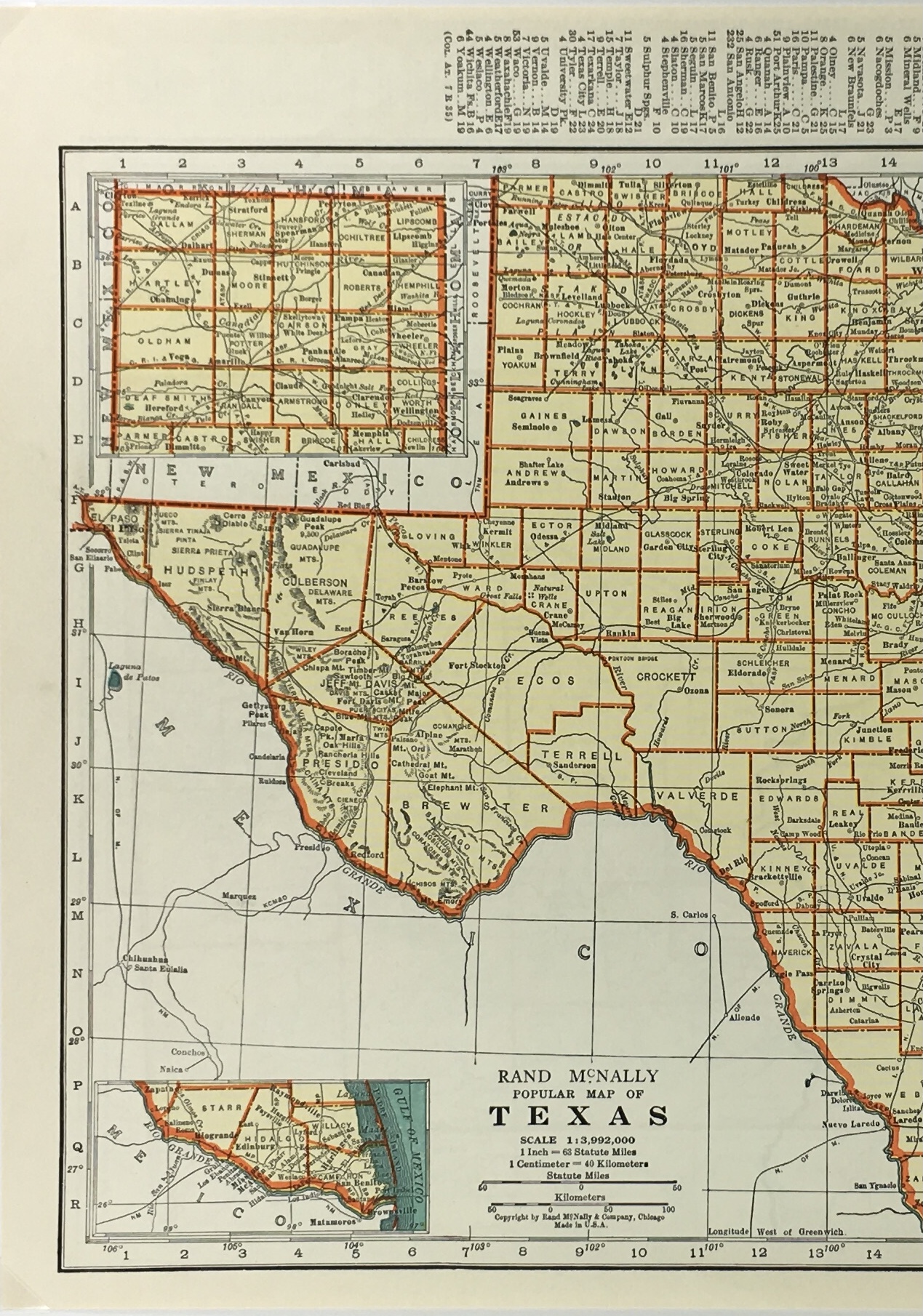 Texas Map - Texas, Rand, C.1930 - Original Art, Antique Maps & Prints