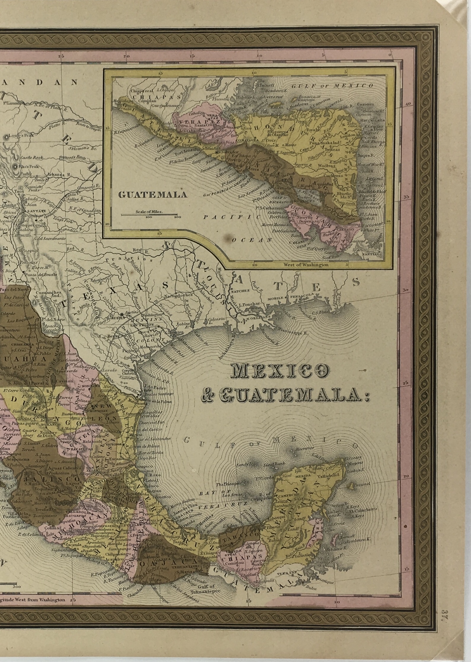Texas Republic Map - Engraving - Texas Republic, Augustus Mitchell ...